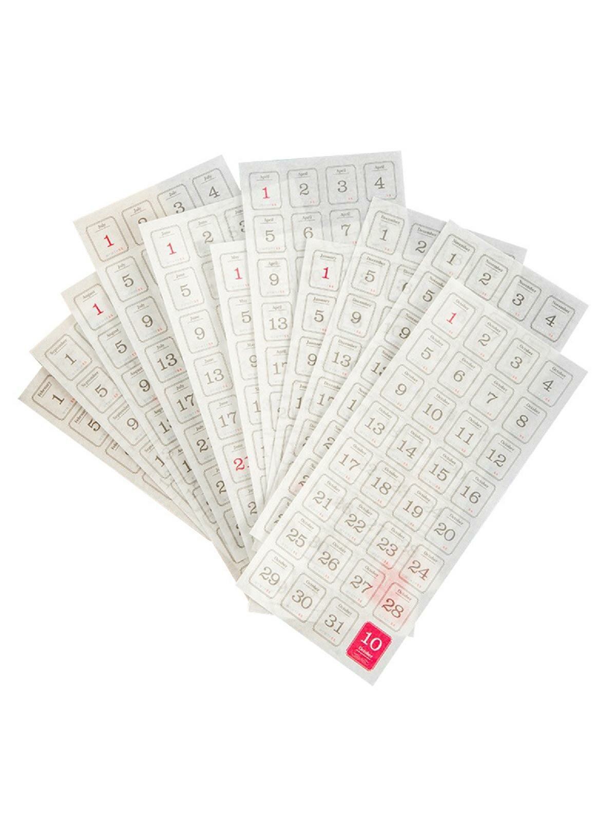 1 набор из 12 листов, стикеры для ручного счета сроком действия 365 дней