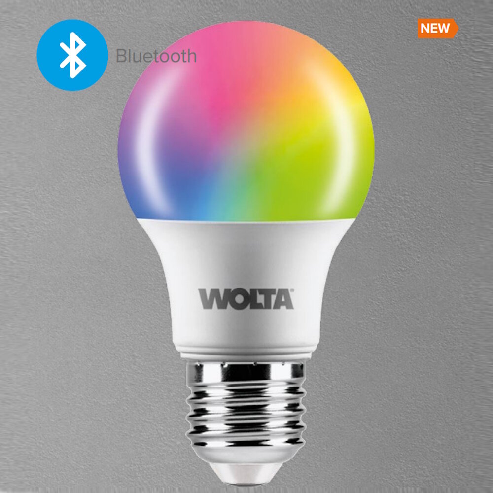 Лампа Е27 А60 LED 11Вт теплый-белый-холодный-RGB управление с телефона WOLTA BLUETOOTH