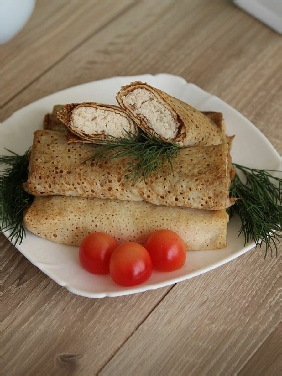 Блинчики с курицей 500 гр, Ферма Евгения Рошаля, замороженные