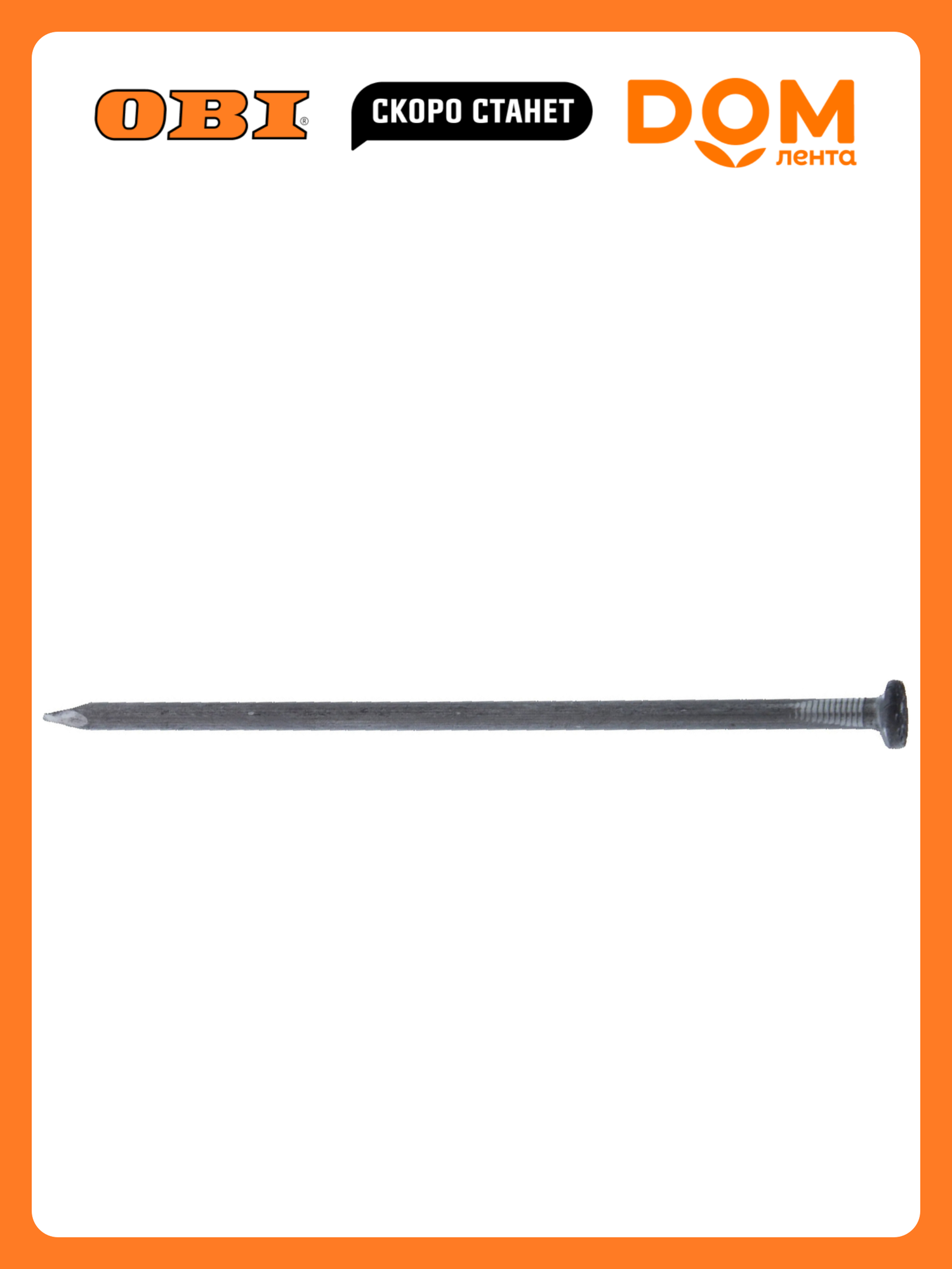 Гвозди строительные Стройметиз, 4x100мм, 0,8кг, плоские, серые