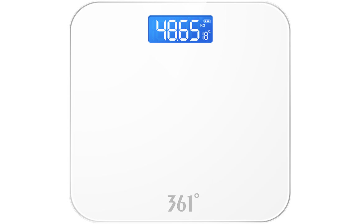 Напольные весы для тела унисекс 361° белые, смарт, Bluetooth, измерение состава тела