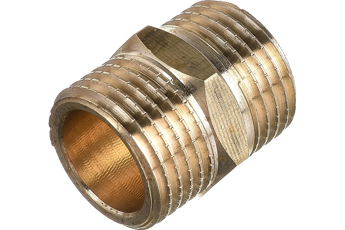 Ниппель латунный наружная-наружная 1/2" AV ENGINEERING (AVE303001)