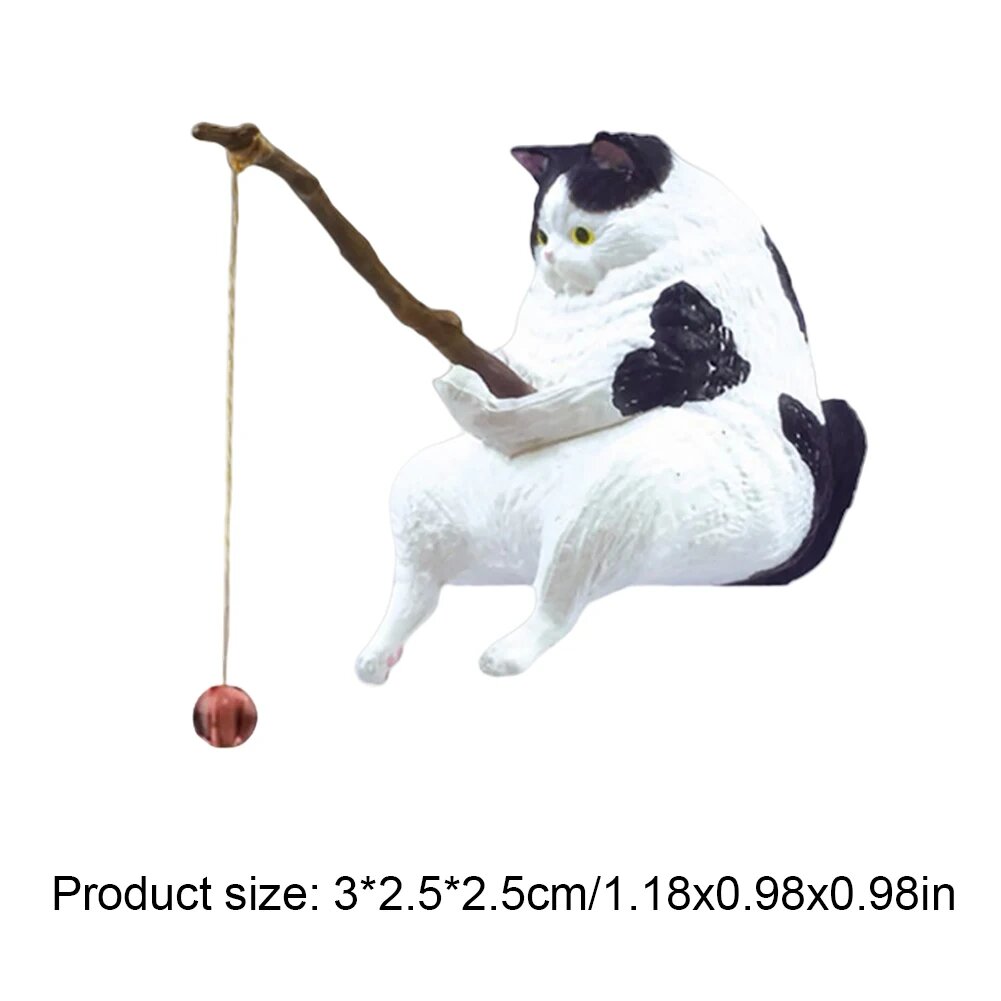 Статуэтка кота-рыбака Black White Cat