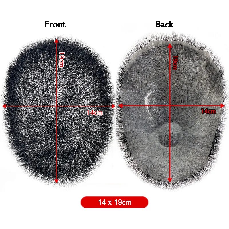 Мужской парик из индийских волос Buzz Cut 1B - 14x19cm