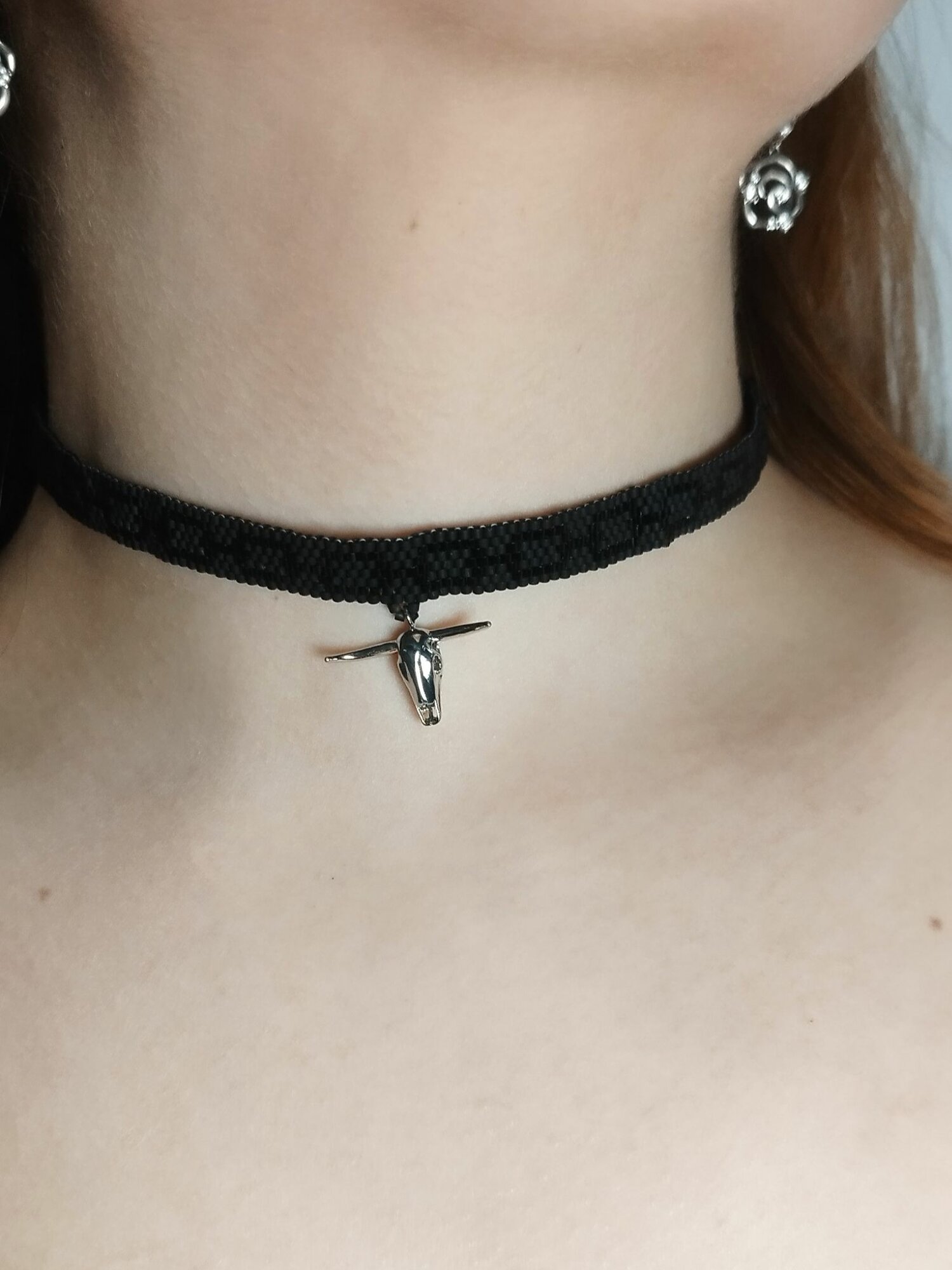 Чокер, стекло, бисер