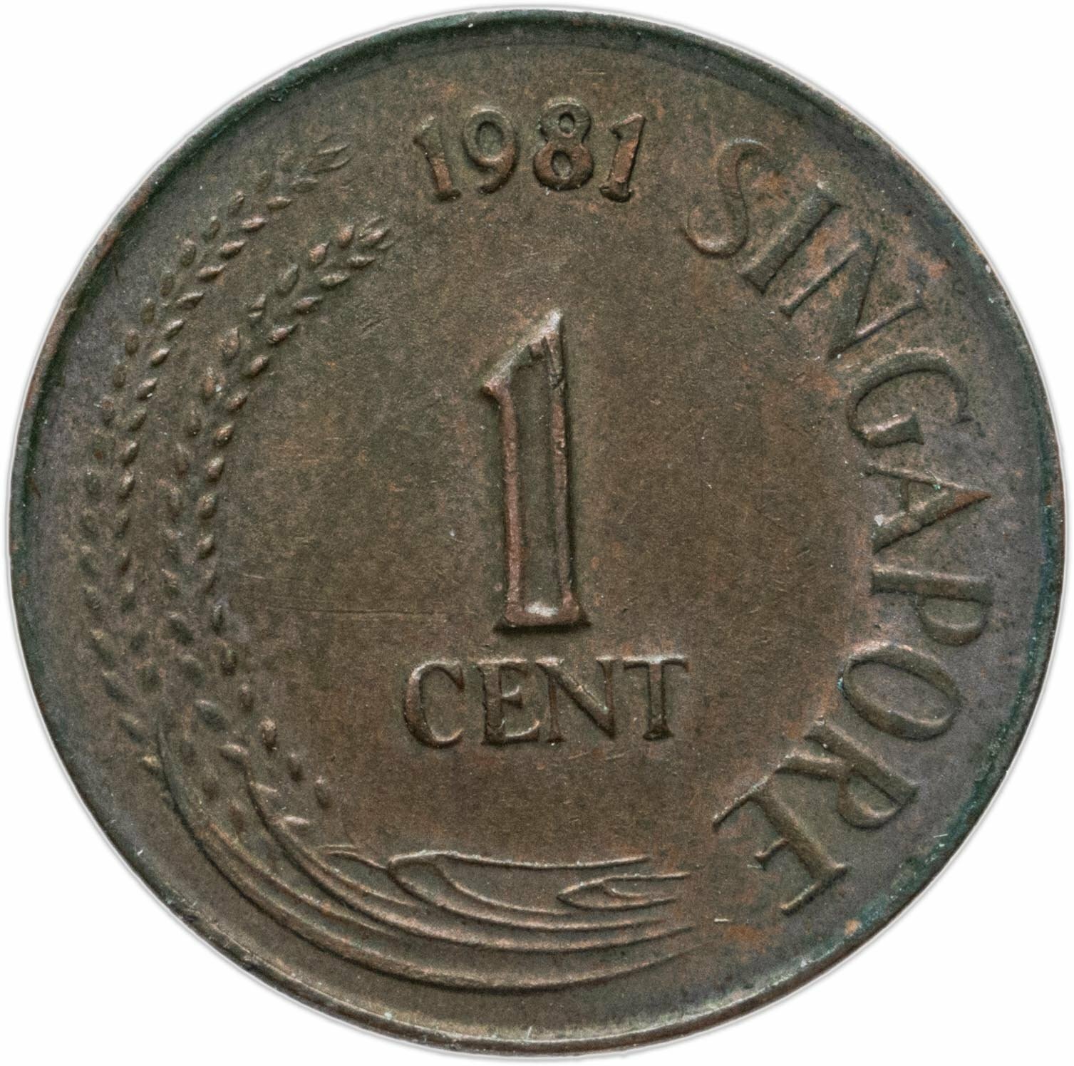 Сингапур 1 цент 1981, Бронза, в сохранности XF