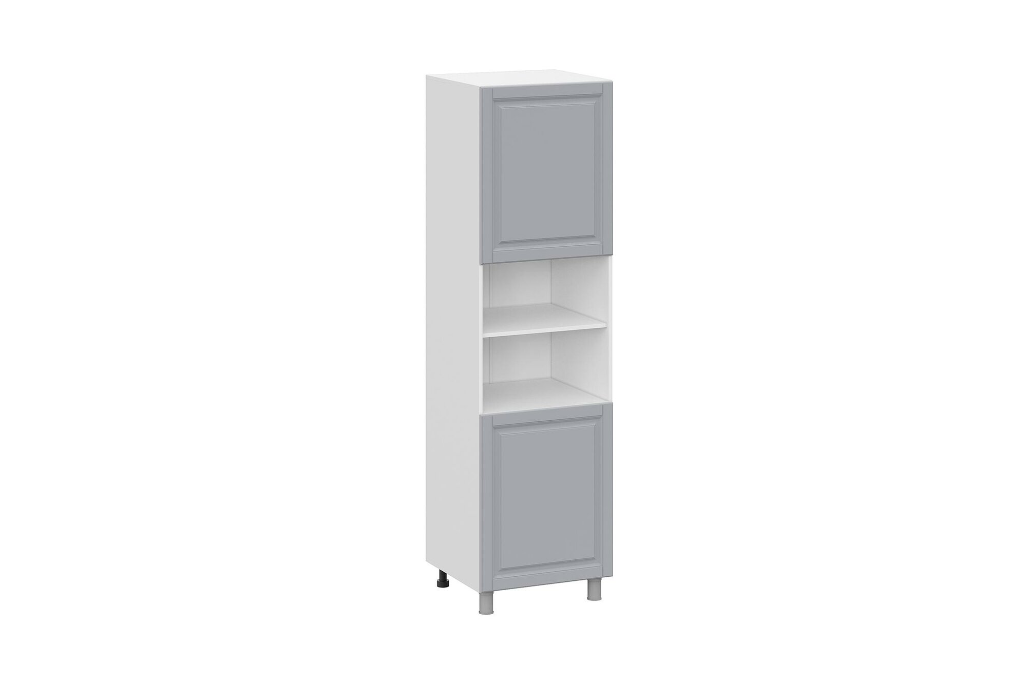 Шкаф-пенал для кухни Нонтон Калеста, 60x56,2x214 см, Белый / Серебряный песок