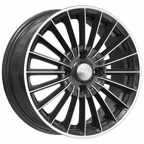 Диск автомобильный литой СКАД Веритас 15x6 4x114.3 et45 dia66.1 Чёрный глянцевый с полированной лицевой частью