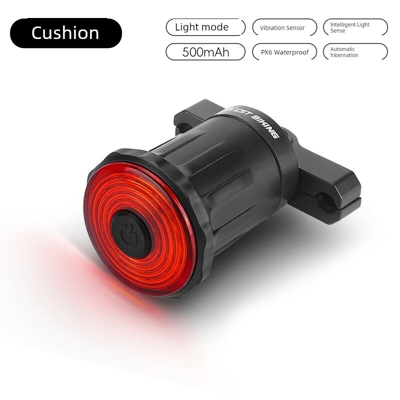 USB-зарядка задний велосипедный фонарь с датчиком тормоза, 7 режимов, IPX6 водонепроницаемость, компактный дизайн для