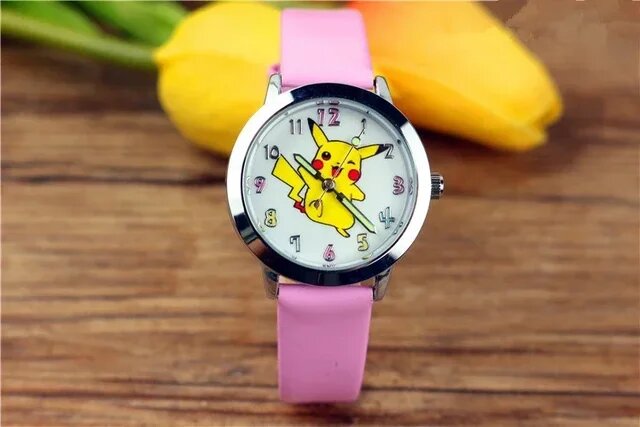 Кварцевые часы Pokémon Pikachu для детей, мальчиков и девочек, плюшевая игрушка Пикачу, рождественский подарок.