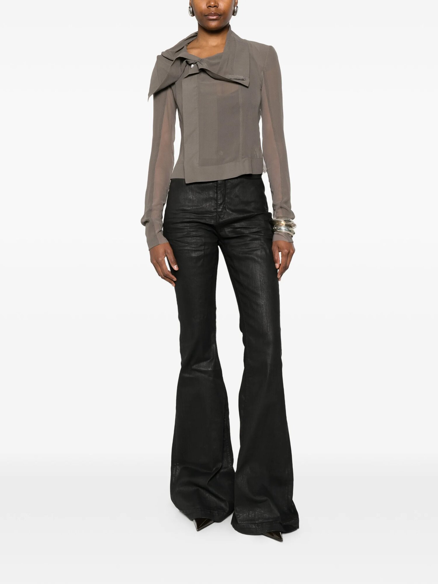 Куртка Rick Owens Classic Biker jacket, размер 44, brown — фото 1