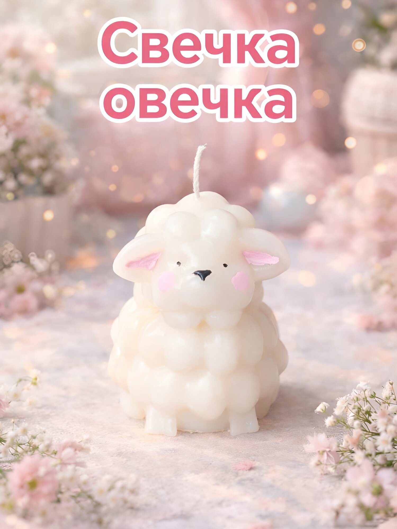 Свечка Овечка декоративная интерьерная милая свеча для декора