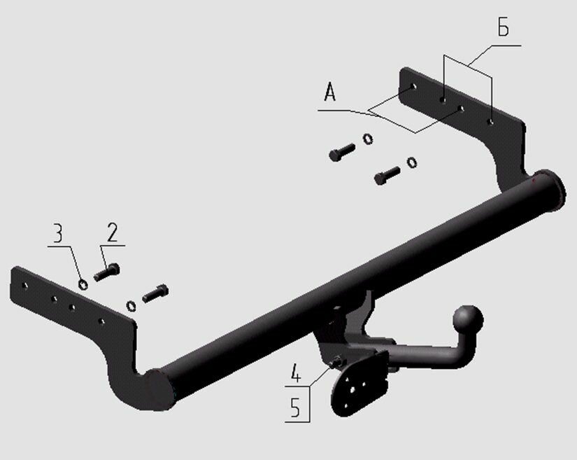 Фаркоп для Hyundai Accent седан 2000-2006 Тип шара: A. Нагрузки: 1100/75 кг, HY 01