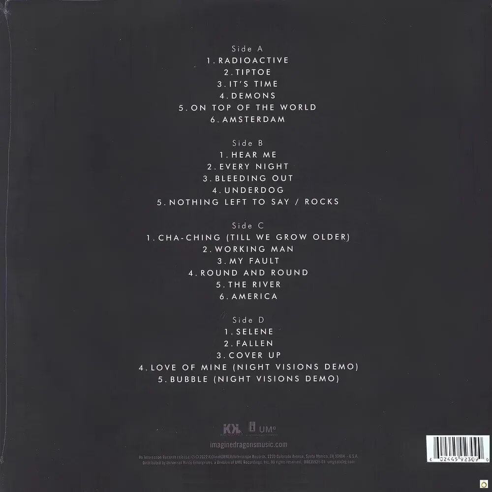 Imagine Dragons - Night Visions - Виниловая пластинка LP (2LP) коллекционное издание