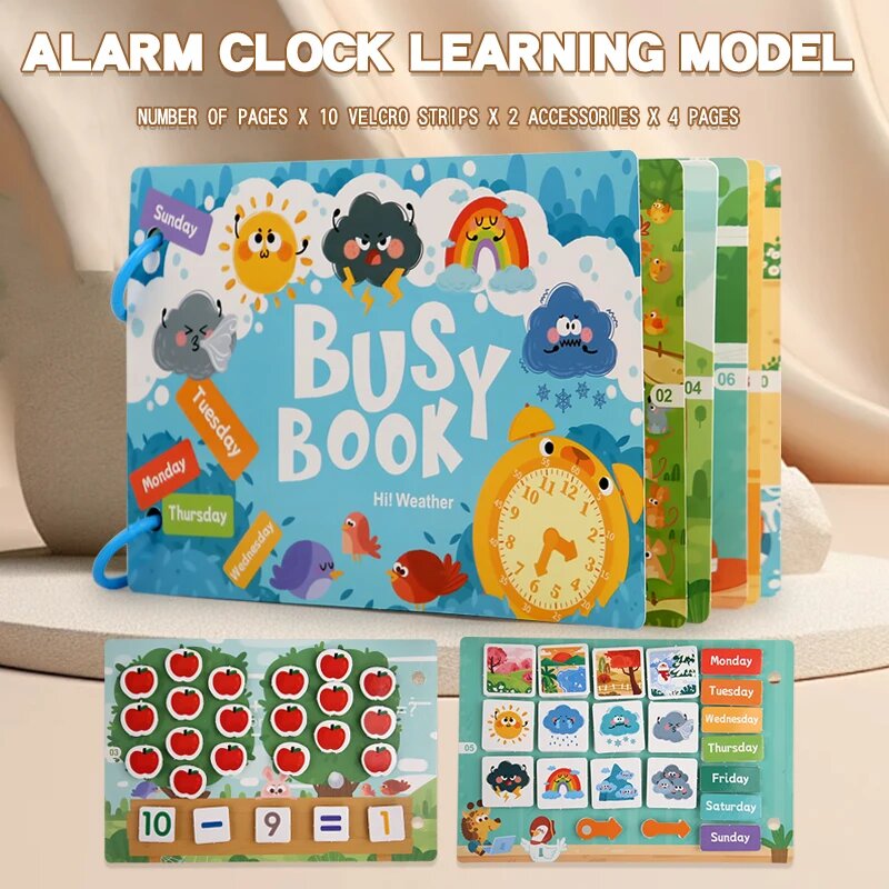 Развивающая книжка-бизиборд Alarm Clock для детей 3+