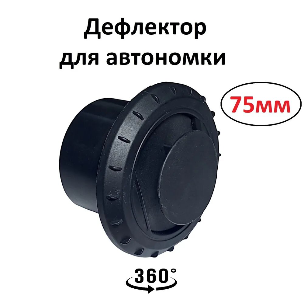 Дефлектор воздуховода автомобильный для автономки 75мм поворотный 360 градусов