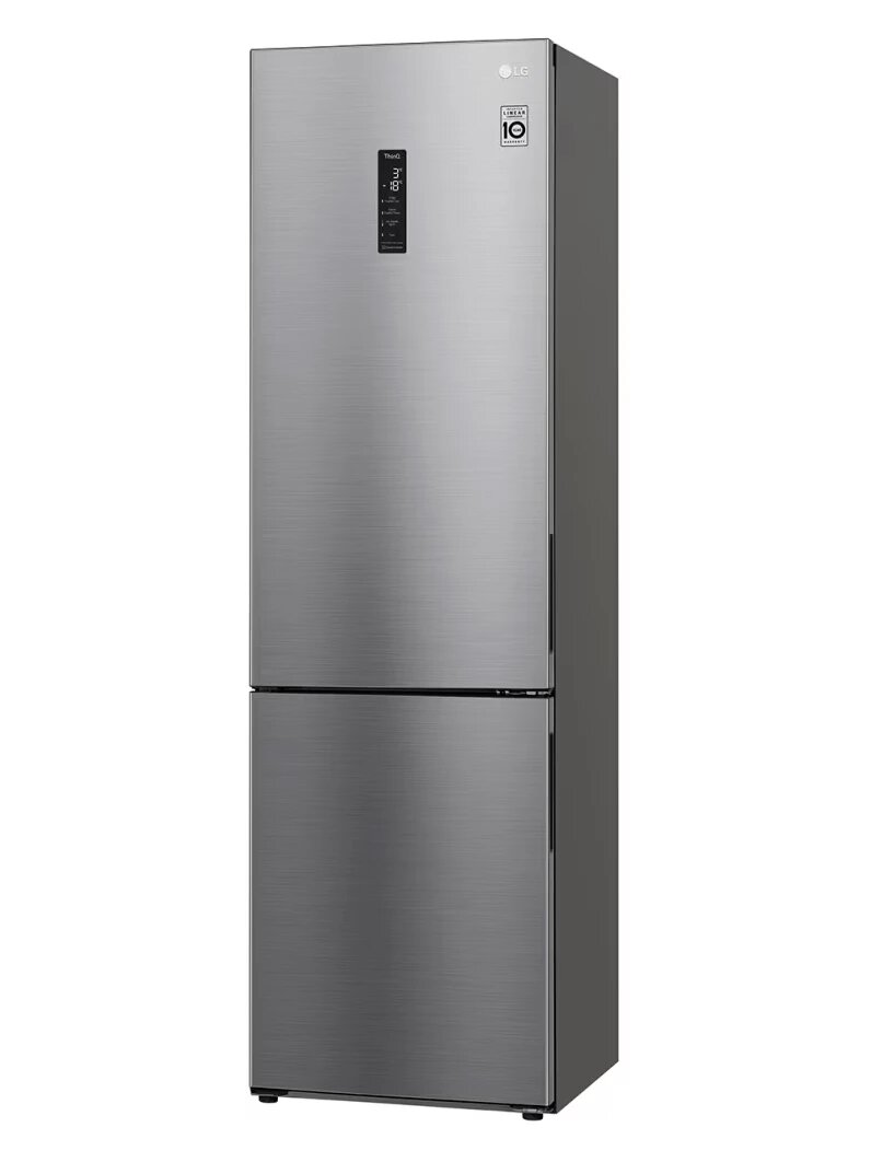 Холодильник с морозильником LG GA-B509CMUM серебристый, размораживание - No Frost, дисплей