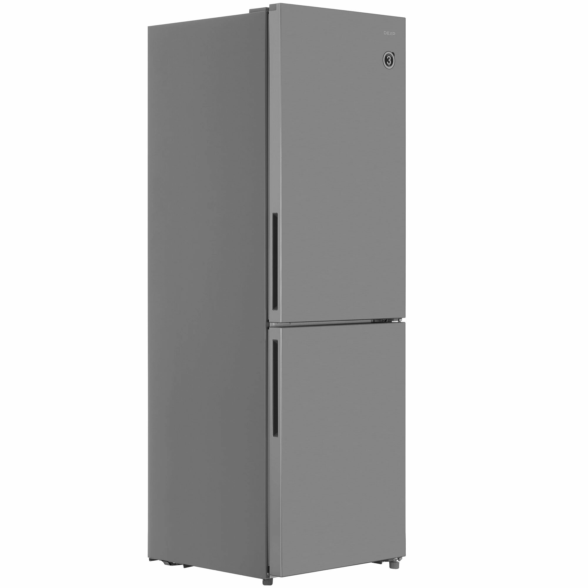 Холодильник с морозильником DEXP B4-35AMA, серебристый, 350 л, No Frost
