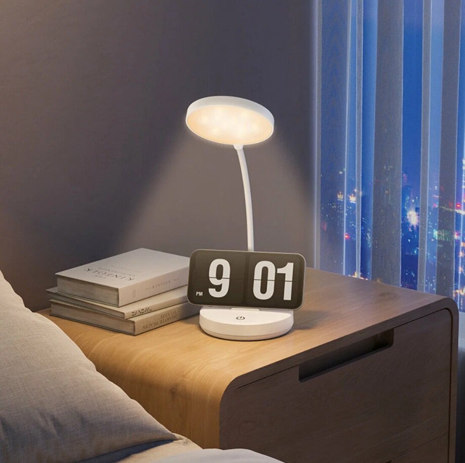 Настольная лампа с диммером Hoco HX14 Large Area Soft Light, 3000-6500K, 1600 mAh, 5W, Белый