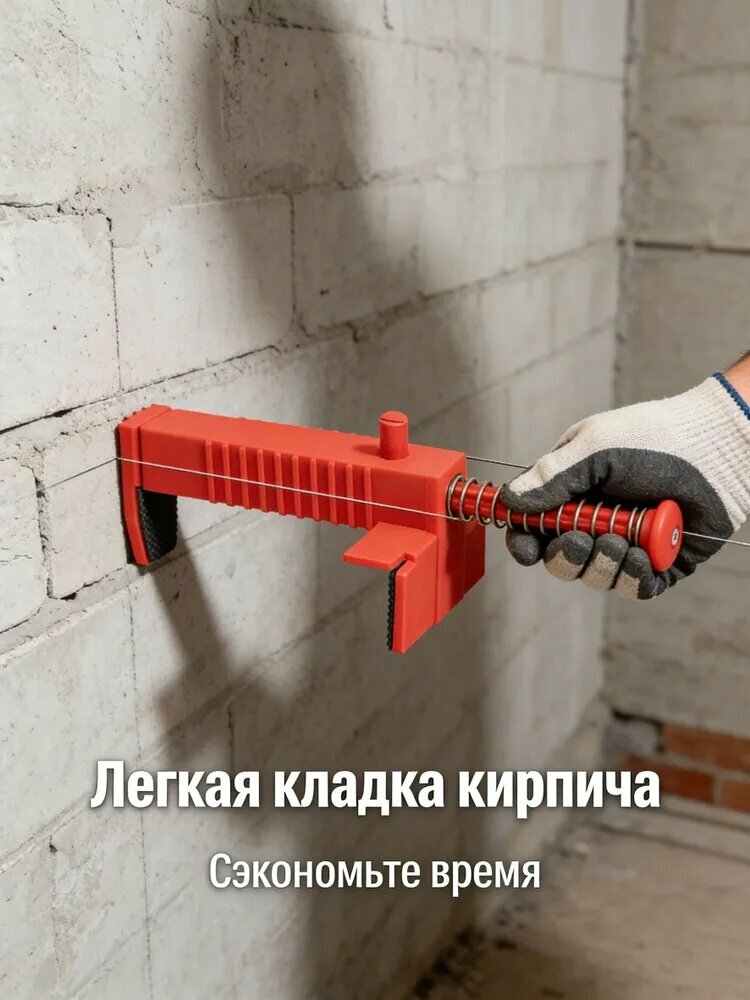 Натяжное устройство для кирпичной кладки, регулируемый угол, для быстрой и точной укладки кирпича, прочная конструкция.