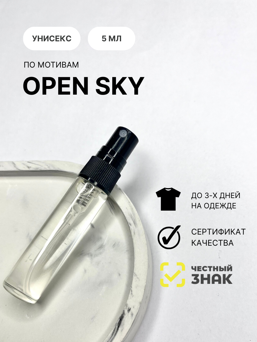 Духи Open Sky от Aromat Perfume, A-104, Extrait de Parfum, 5 мл, унисекс, древесный пряный