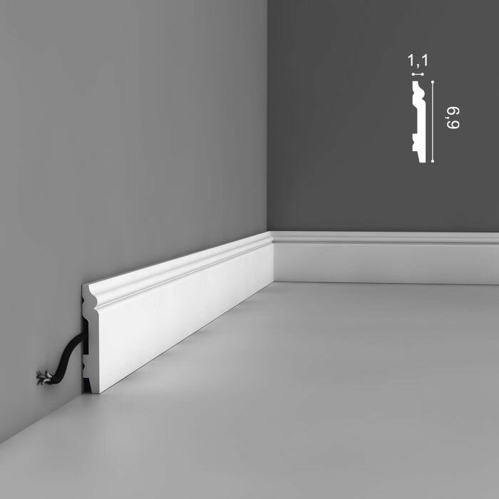 Плинтус для Ремонта Orac Decor SX165 Д200xШ1.1xВ6.9 см Лепнина из Дюрополимера / Орак Декор*