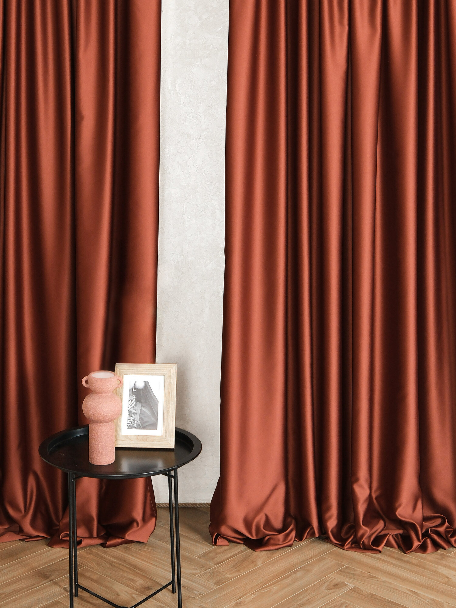 Шторы блэкаут оранжевый 300х270 см, 2 полотна, (каждое 150х270 см), шторная лента 10 см Erika Home (Evrika Home)