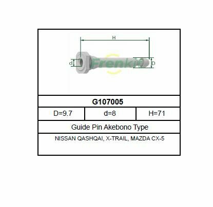 Направляющая суппорта тормозного переднего FRENKIT G107005 Mazda Cx-5. Nissan X-Trail T31 07-13