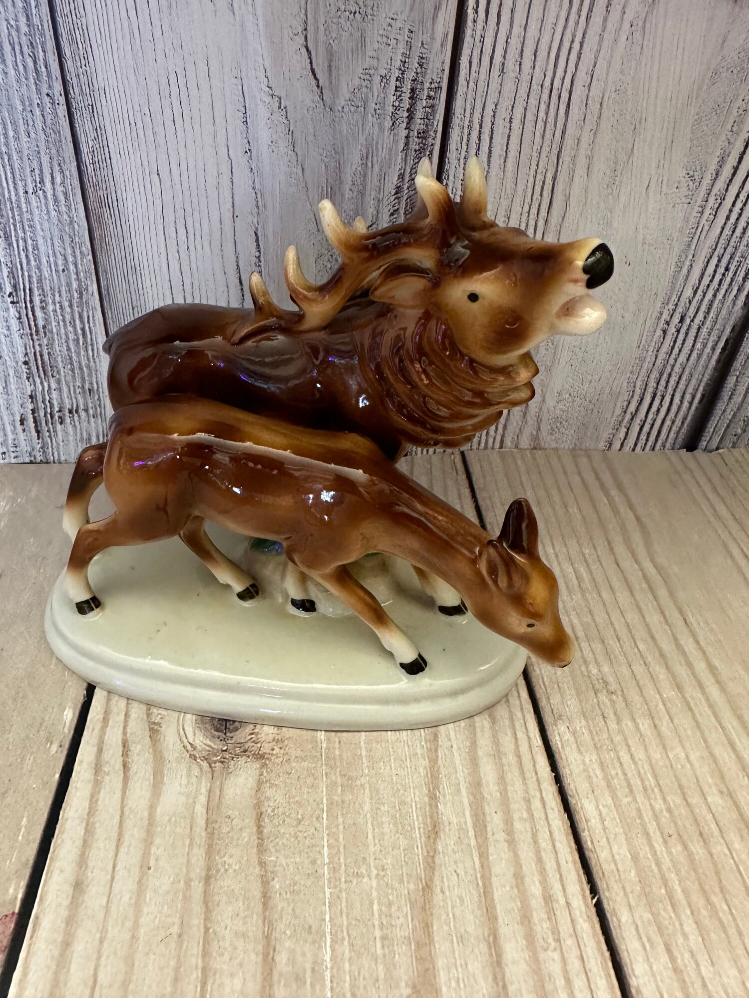Статуэтка Олень с оленёнком фарфор Германия Графенталь Винтажная коллекционная
