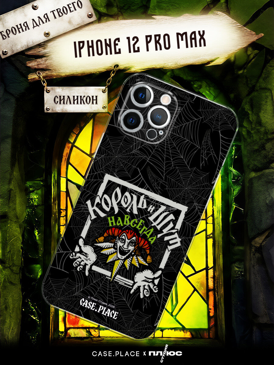 Чехол на Apple iPhone 12 Pro Max / Айфон 12 Про Макс с принтом КИШ. Логотип сериала: паутина