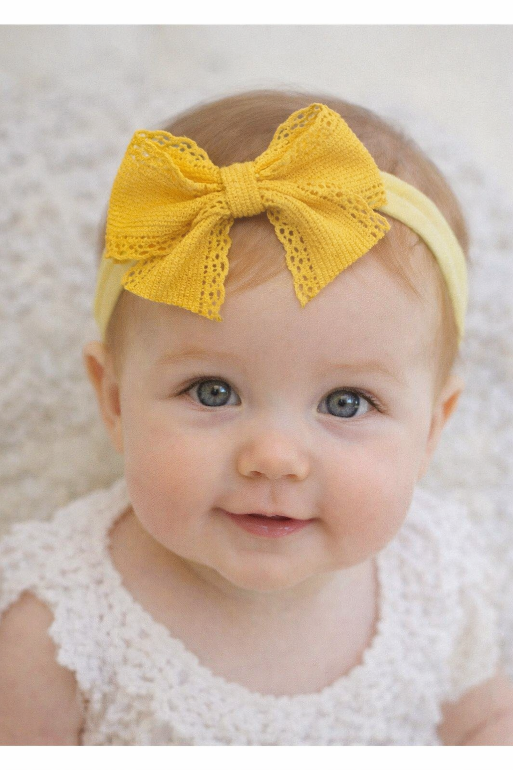 Повязка на голову Арт&Дизайн, для новорожденных, мягкая, с декором, желтая