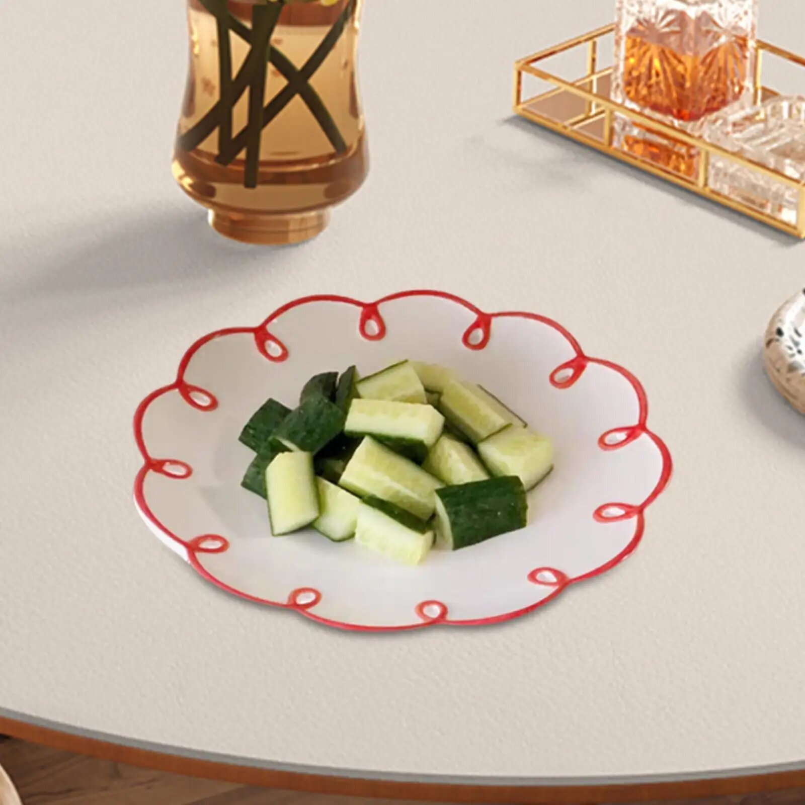 Серенебле Керамическая Тарелка для Десертов Красная