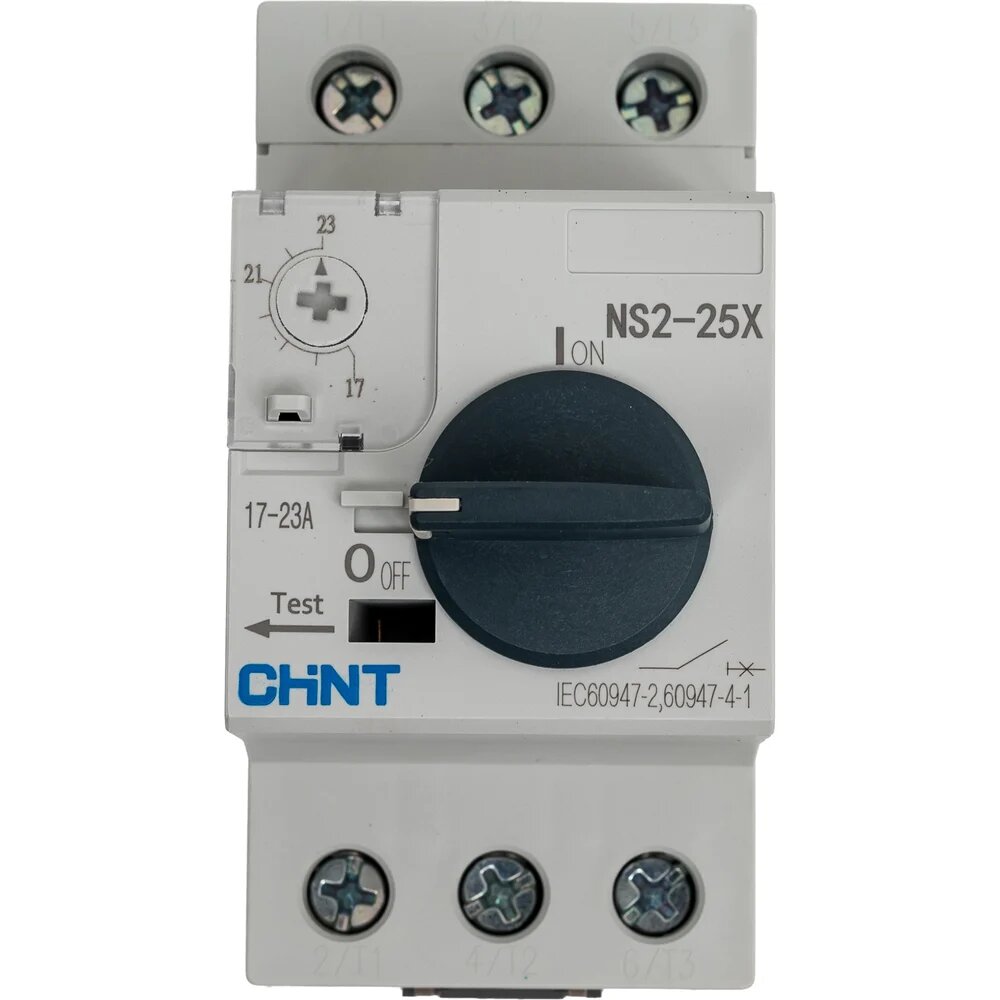 Автоматический выключатель для защиты двигателя CHINT 17-23А NS2-25X с поворотной ручкой (R) 495188
