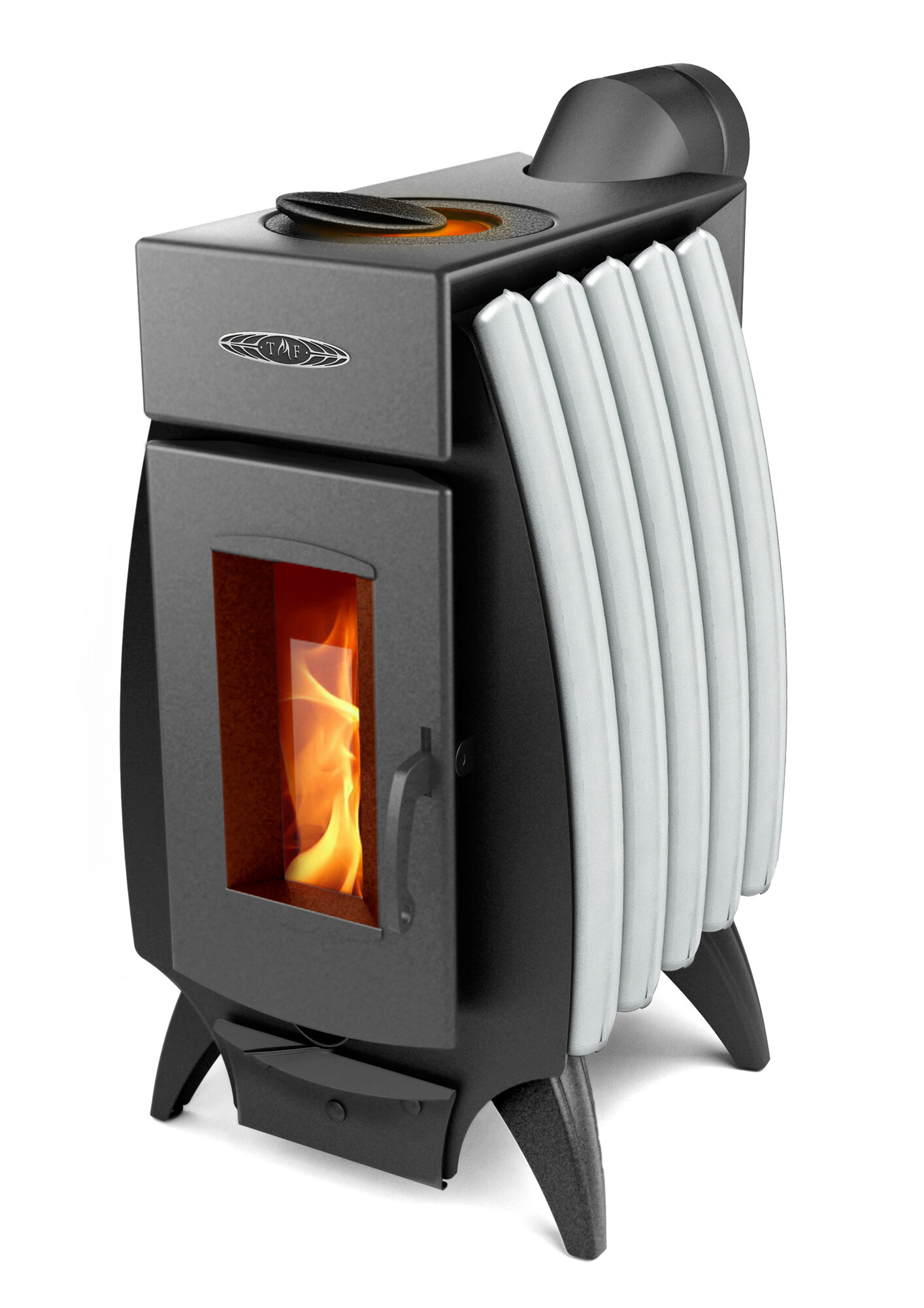 Печь отопительная огонь-батарея 5 антрацит-серый металлик (ТМФ)