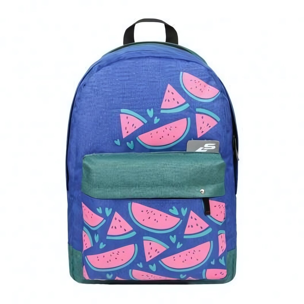 Рюкзак школьный Luris "Арбузы", анатомическая спинка, 38х28х19 см, синий с арбузами