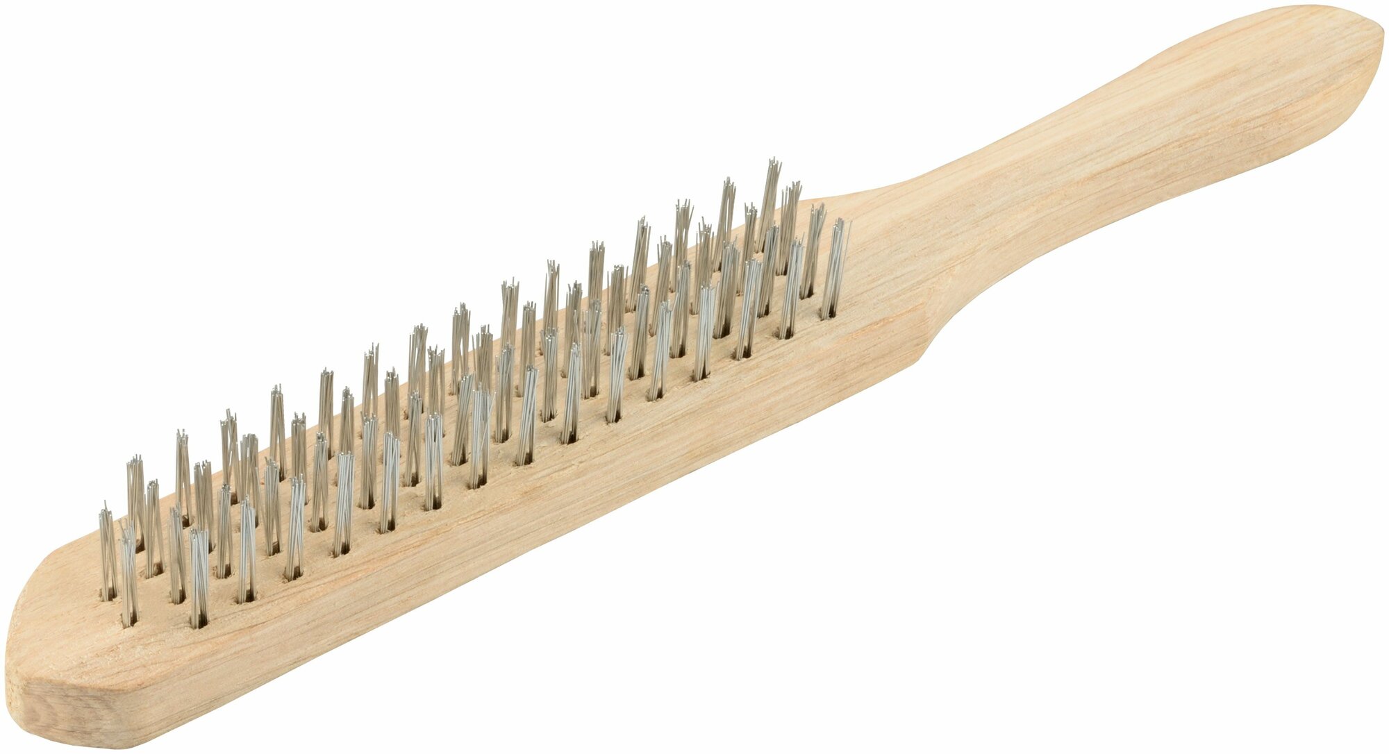 Щетка металлическая 4-х рядная (деревянная ручка) BERIL 565004