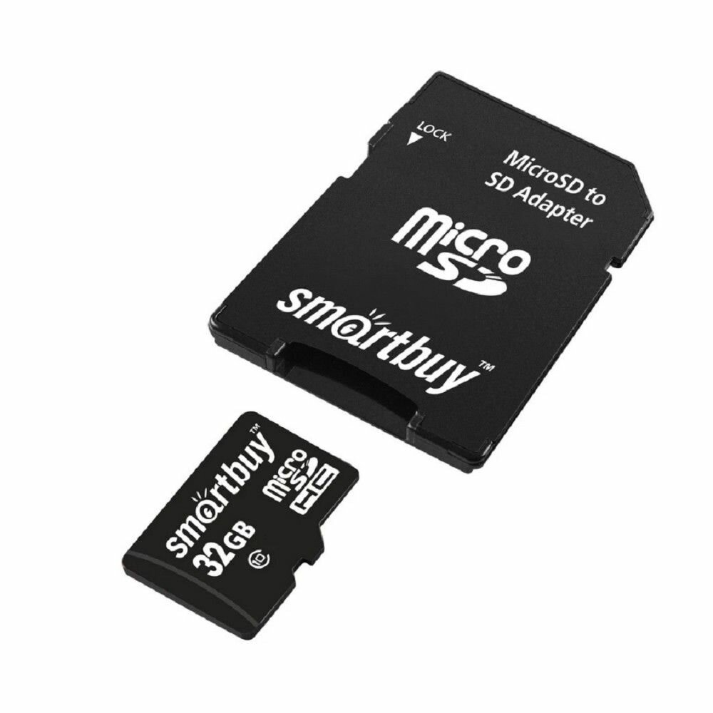 Smart buy Карта памяти Micro SDHC карта памяти Smartbuy 32GB Class 10 с адаптером SD SB32GBSDCL10 - 01LE