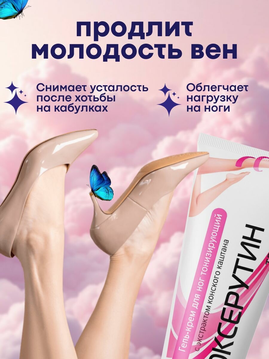 Гель для ног Троксерутин, охлаждающий, от варикоза, 50мл, 2шт