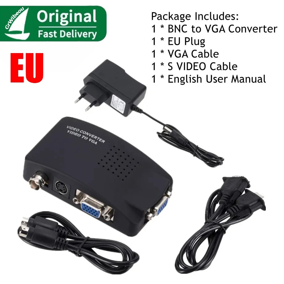 GRWIBEOU Конвертер AV в VGA EU