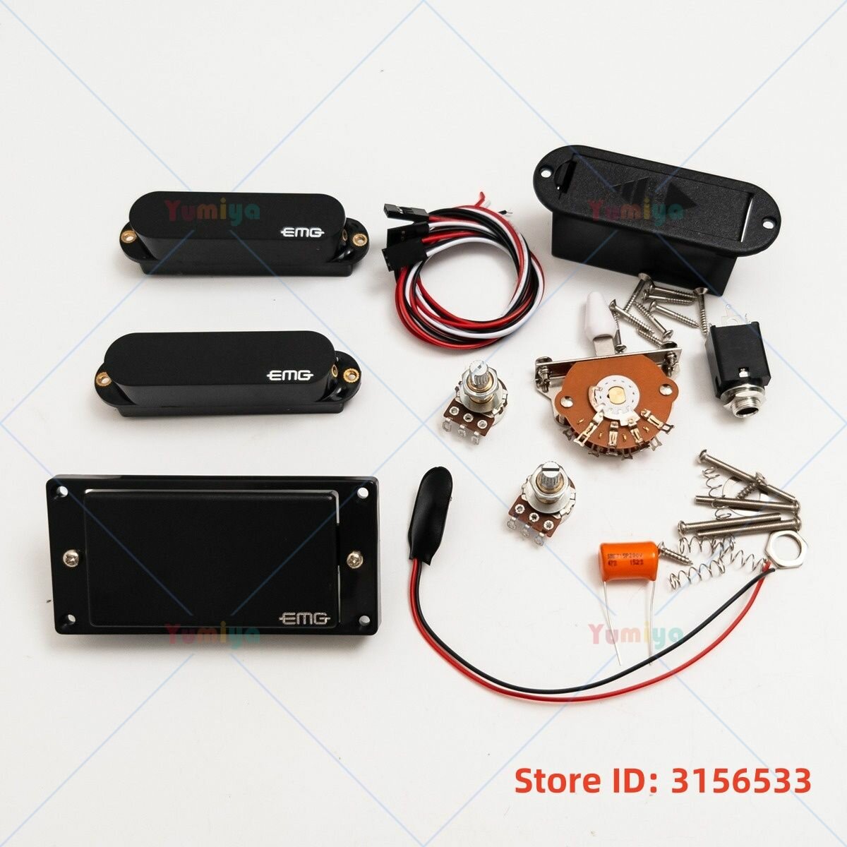 Гитарные звукосниматели EMG Активные звукосниматели SSH Humbucker Аксессуары для потенциометра Черный