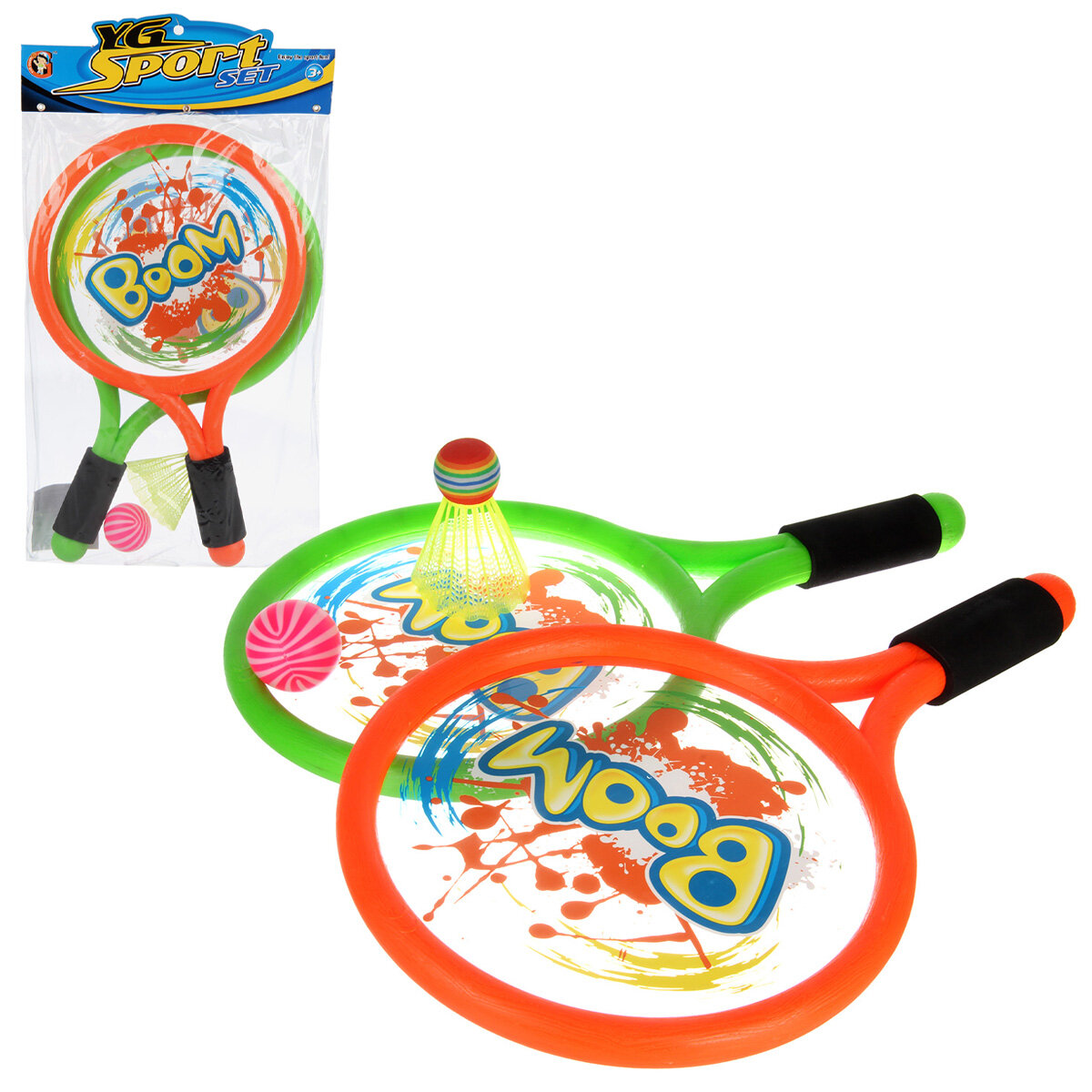 Набор ракеток для бадминтона "Veld Co", с мячиком и воланчиком, 2 ракетки