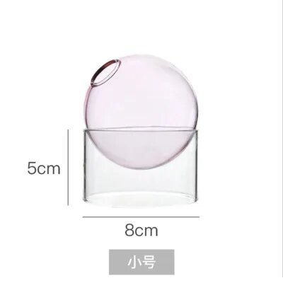 Розовая мини ваза для цветов из стекла Pink S