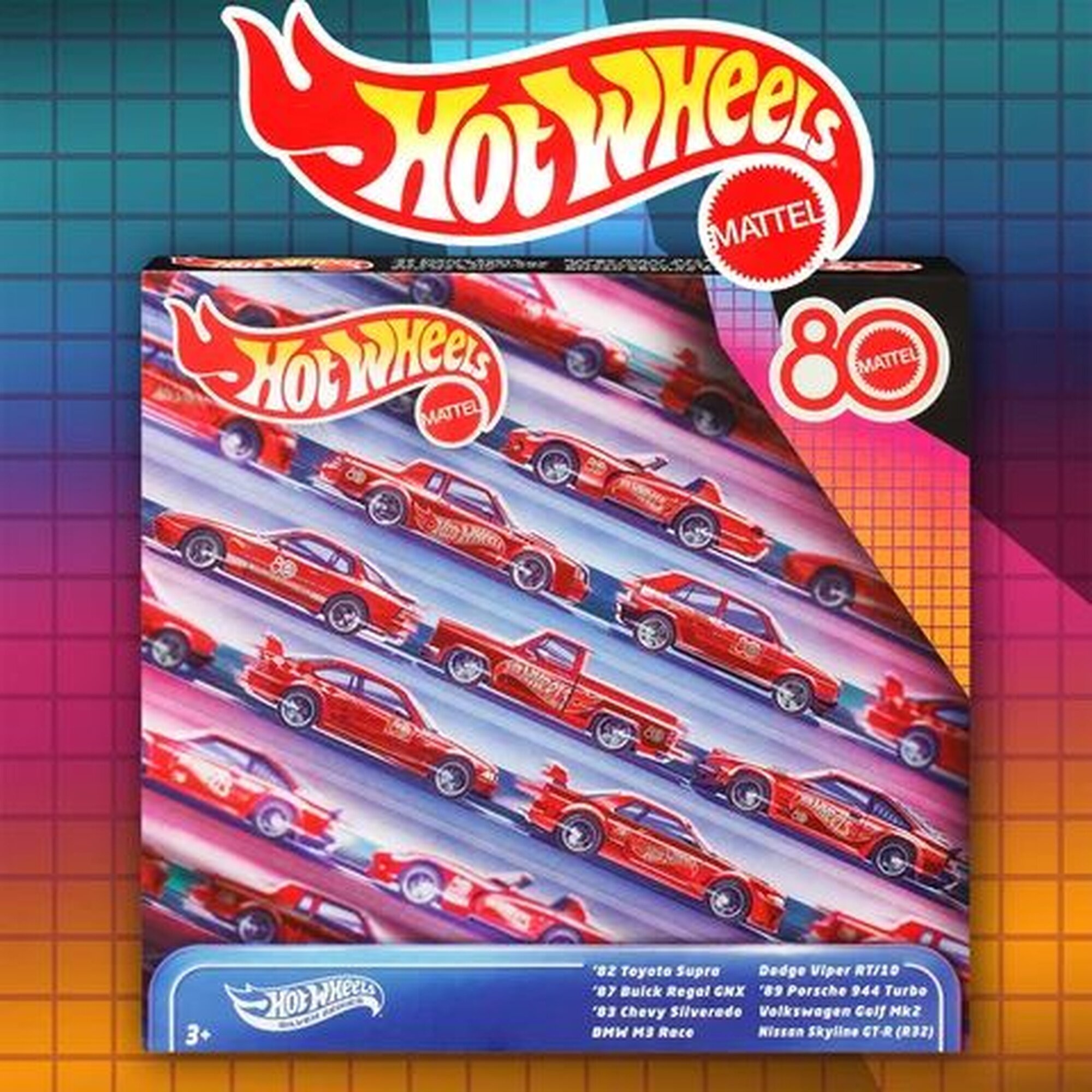 Набор машинок Hot Wheels Silver Series Mattel - Набор посвященный 80-летию компании, 80-е/90-е годы - Хот Вилс JGK09