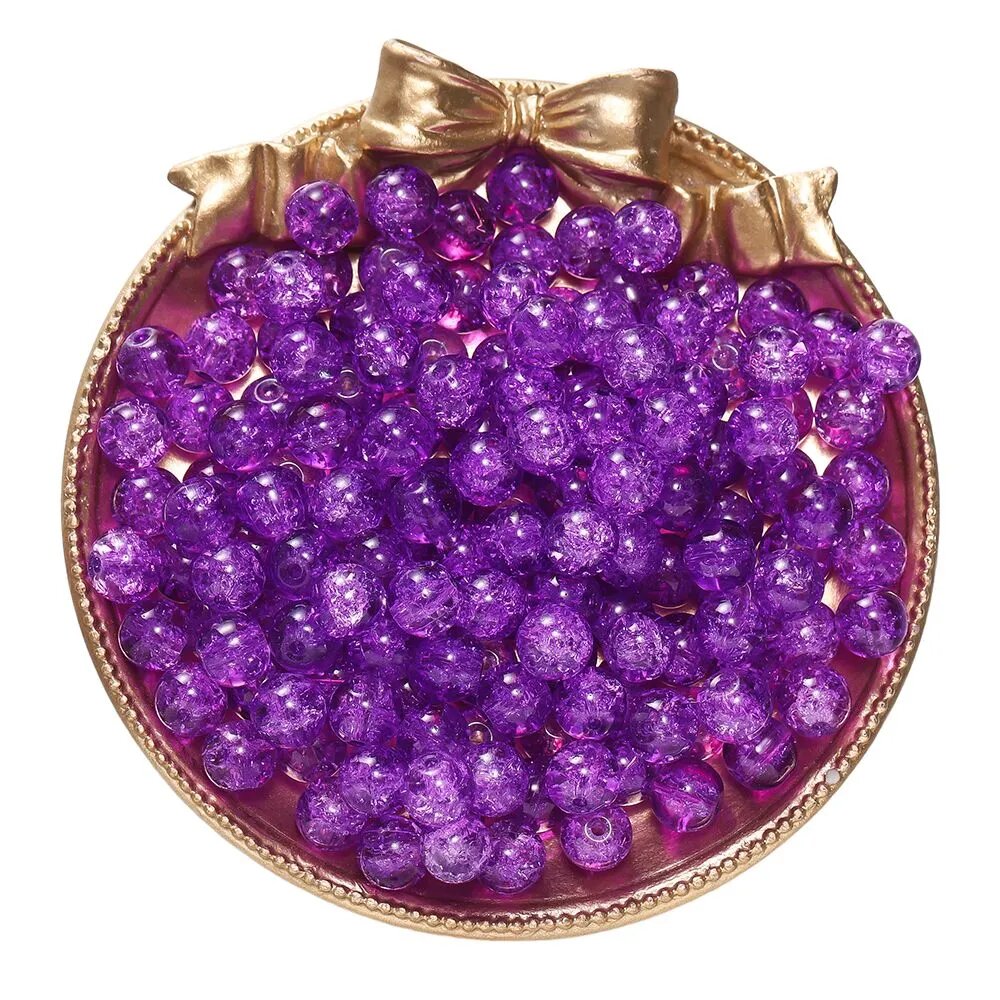 Бусины стекло Битое стекло ассорти 7*8 мм 50шт, тёмно-фиолетовый.