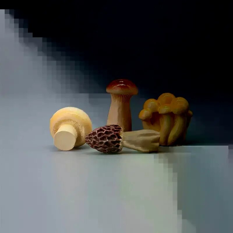 Мини-фигуры грибы из смолы, набор из 8 шт.