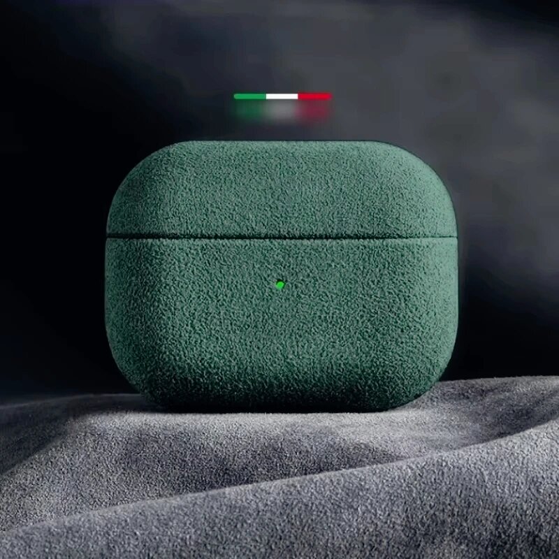 Итальянский замшевый чехол для AirPods Pro 2 For AirPods Pro 3, Green