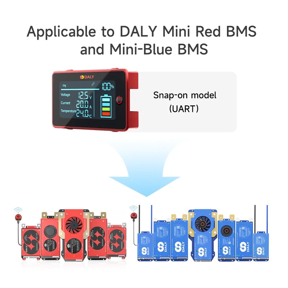 Аксессуары Daly BMS: 3,0-дюймовый ЖК-экран с кабелем UART
