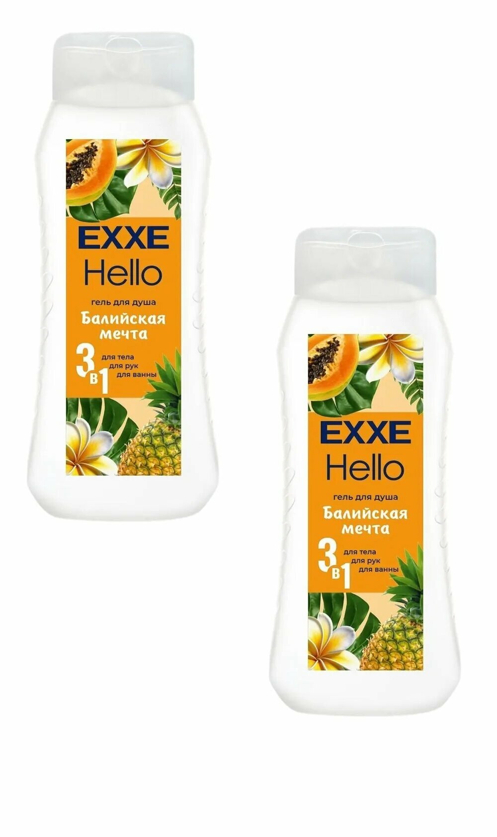 Гель Exxe Hello для душа 3в1 "Балийская мечта", 400 мл 2шт