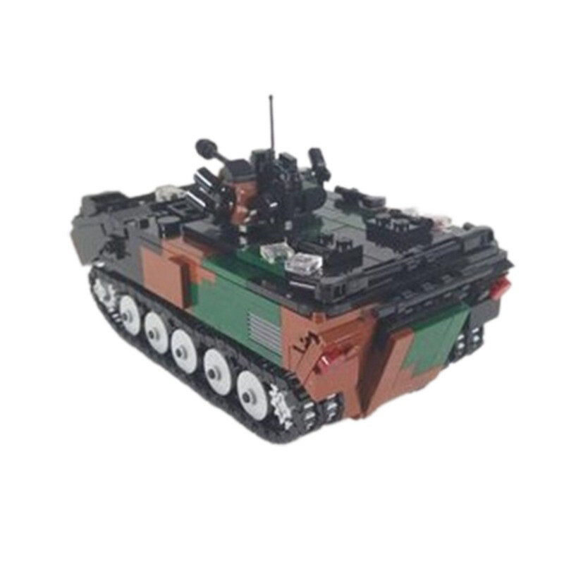 MOC-160660 Танк-транспортер пехоты может вместить 7 солдат, сборка трехмерных строительных блоков, игрушка