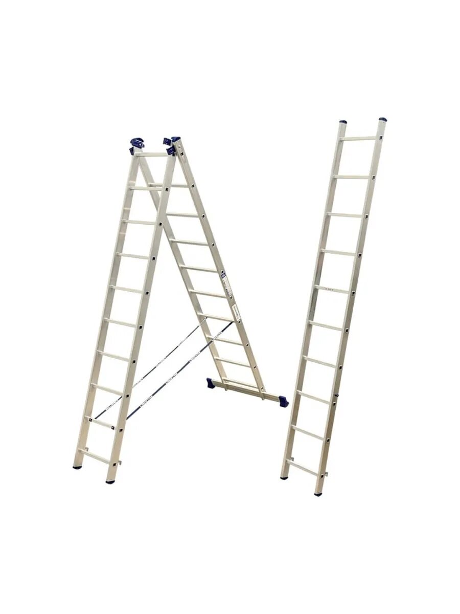 Лестница трёхсекционная Алюмет Серия H3 5310 серебристый, 30 ступеней, 3 секции, алюминий, до 150 кг